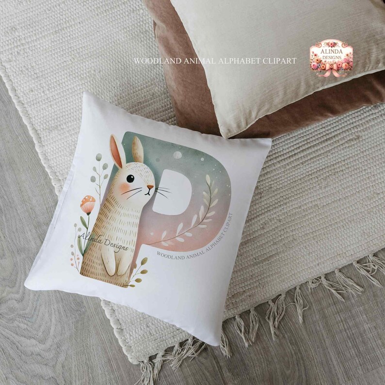 Woodland Animal Alphabet Clipart: Pastel Forest Letters (PNG) - Etsy