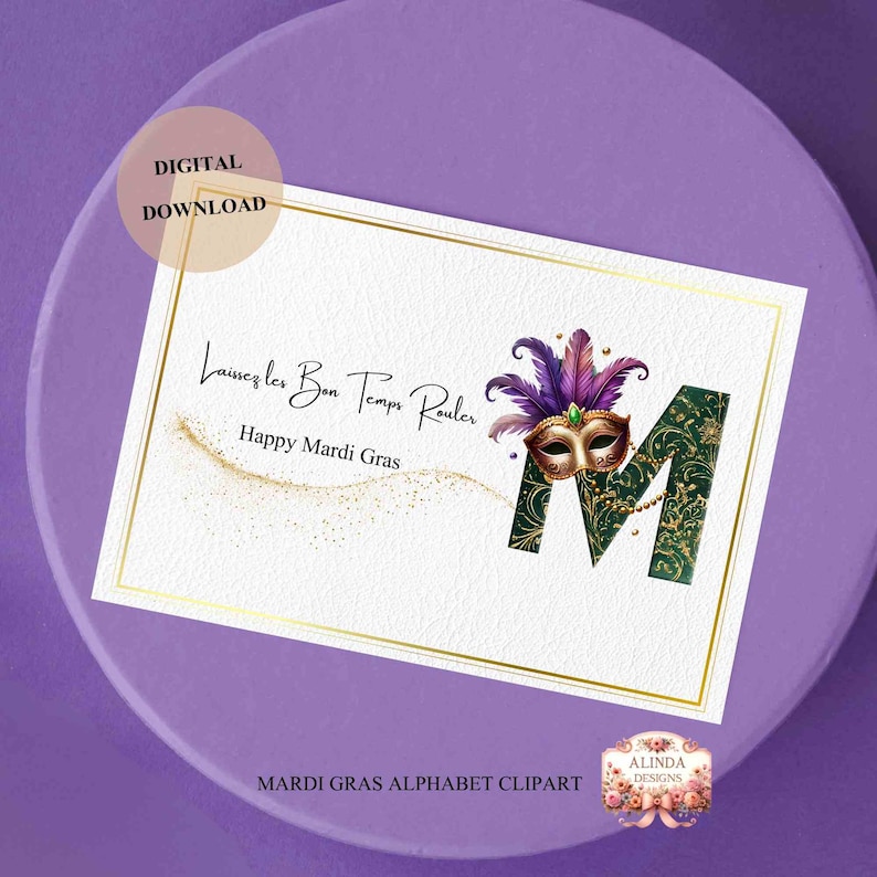 Mardi Gras Alphabet Clipart: Gold Masquerade Letters (PNG) - Etsy