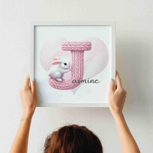 Pastel Bunny Alphabet and Numbers Clipart, Cute Rabbit Letter and ...