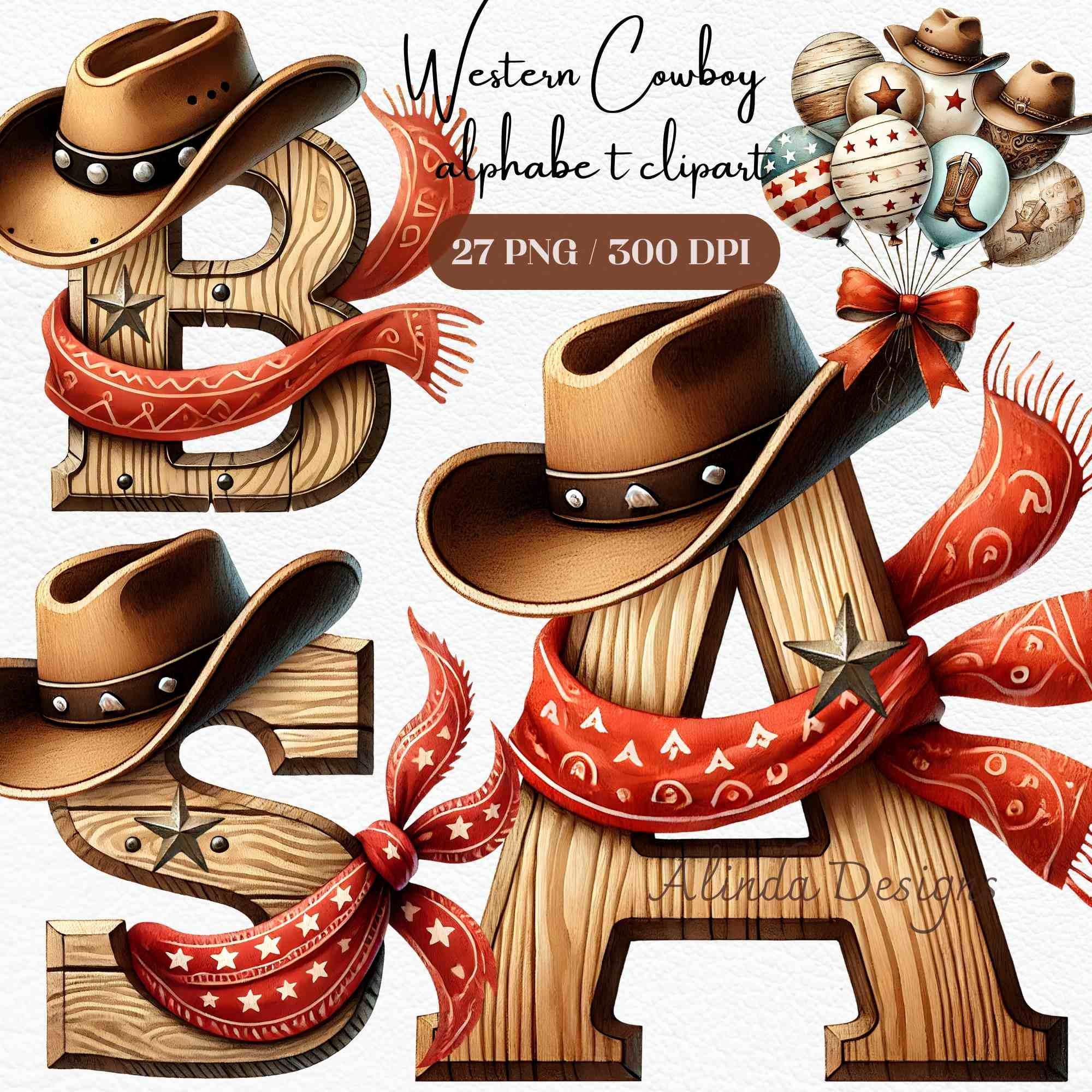 Western Cowboy Alphabet Clipart: Rustic Wood Letters (27 Pngs) - Etsy