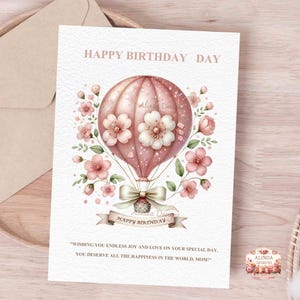 Watercolor Floral Hot Air Balloon Clipart: Elegant PNG Set - Etsy