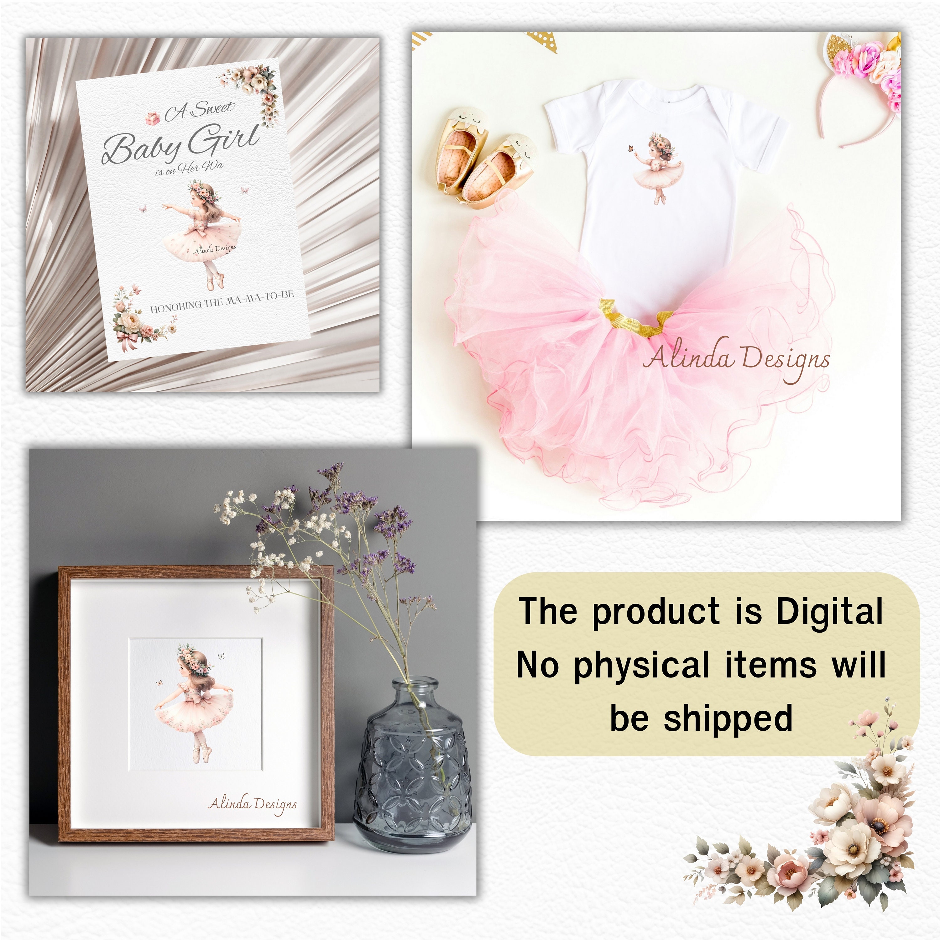 Watercolor Little Ballerinas Clipart, Digital Download for Invitations ...