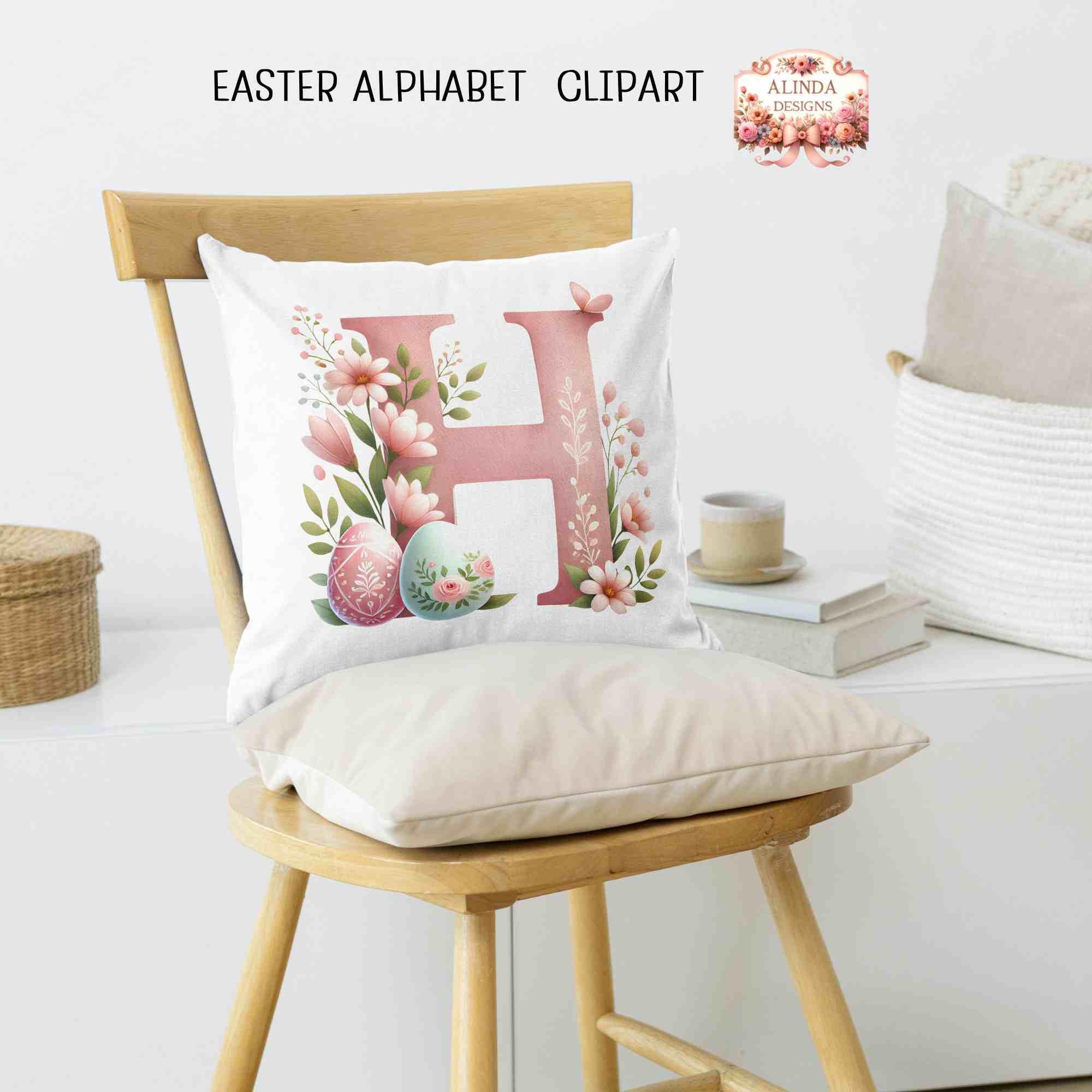 Easter Alphabet Clipart: Floral Letters A-Z (PNG Digital Download) - Etsy