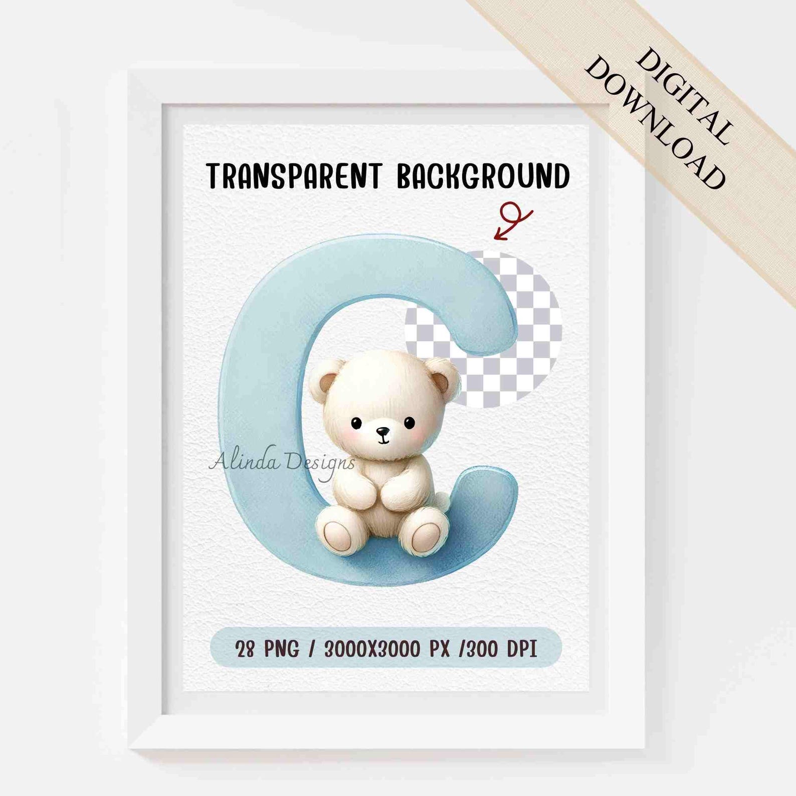 Blue Baby Shower Alphabet Clipart: A-Z Letters (digital Download) - Etsy