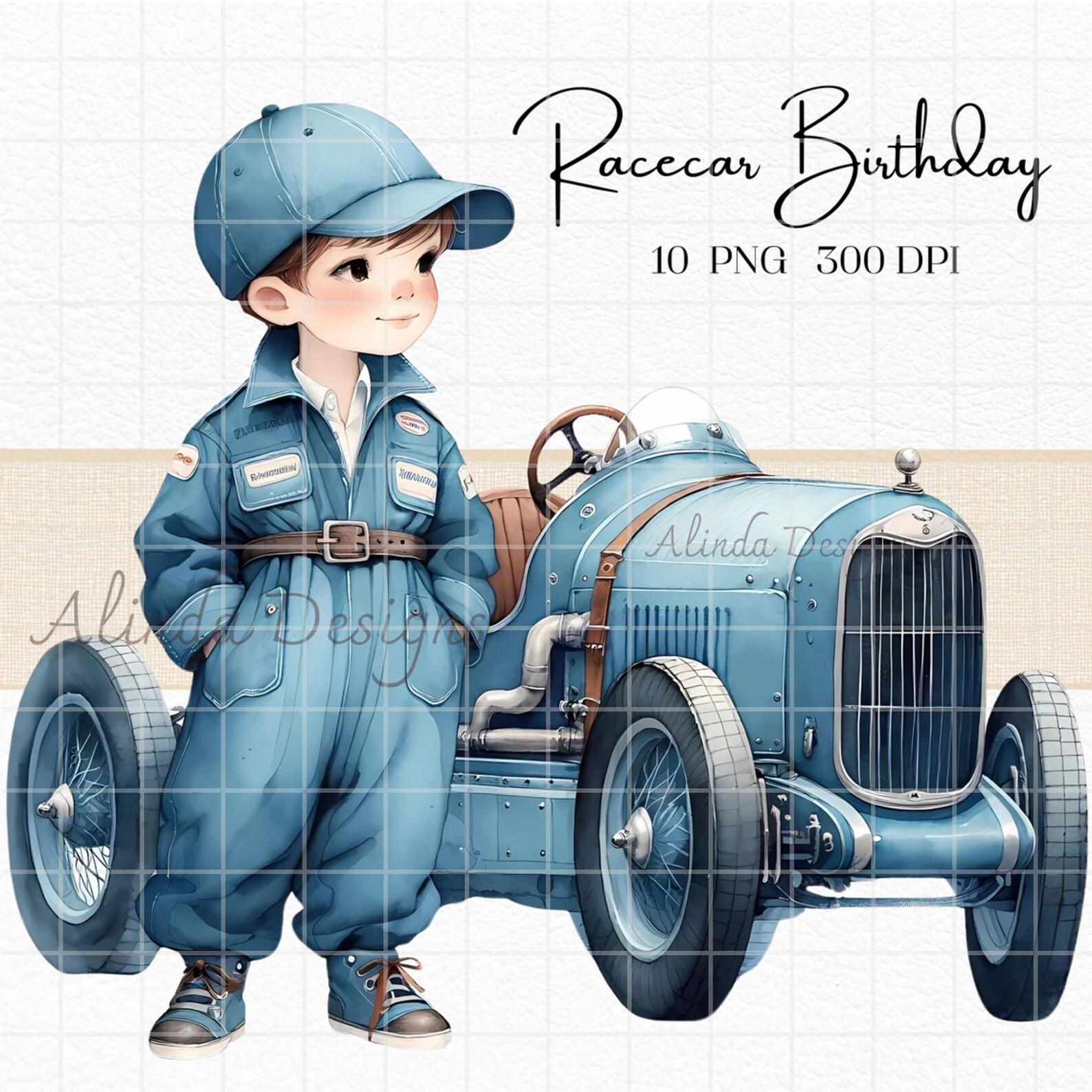 Watercolor Racecar Clipart for Birthday Boy - Digital Download, Racing ...