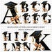 Graduation Letters and Numbers Clipart: A-Z, 0-9 (PNG Digital Download ...