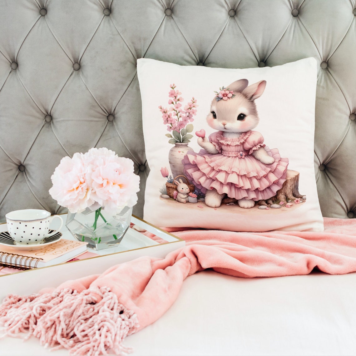 Bunnies Clipart, Spring Clipart Set, Easter Clipart Retro, Cute Bunny ...