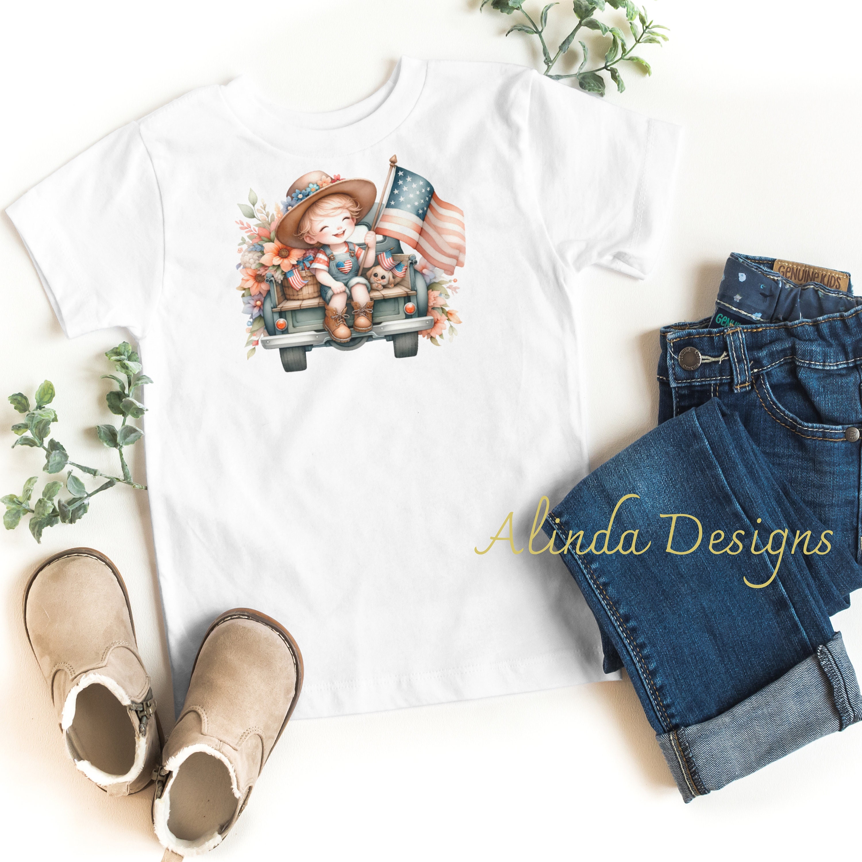 Happy 4th of July Kid Clipart, Patriotic Digital Download, Independence ...