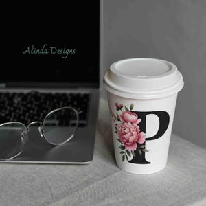 Watercolor Pink Peonies Alphabet Clipart, Romantic Floral Letters ...