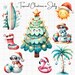 Tropical Christmas in July Clipart Bundle, Tropical Christmas PNG ...