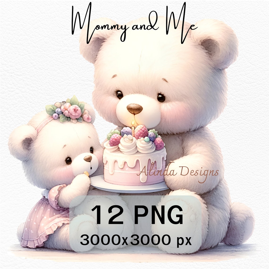 Mother's Day Teddy Bear Clipart, Digital Download, Cute Bear Graphics ...