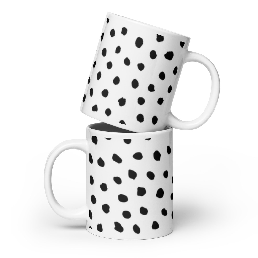 Classic Polka Dot Black and White Coffee Mug |statement Mug | Gift for ...