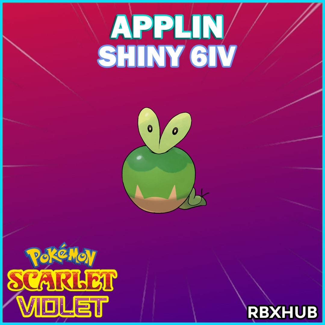 Applin Shiny 6IV Pokemon Scarlet and Violet Lv100 EV - Etsy