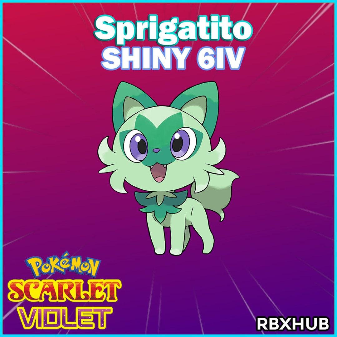 Sprigatito Shiny 6IV Pokemon Scarlet and Violet Lv100 EV - Etsy Australia