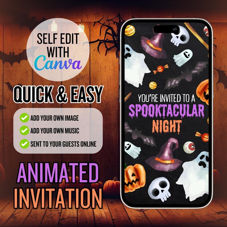 Spooktacular Halloween Party Invitation: Editable Video Template ...