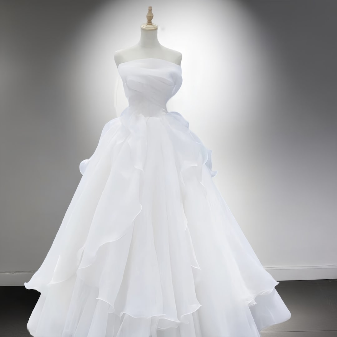 Pure White Wedding Dress off Shoulder Prom Dress Lace-up - Etsy