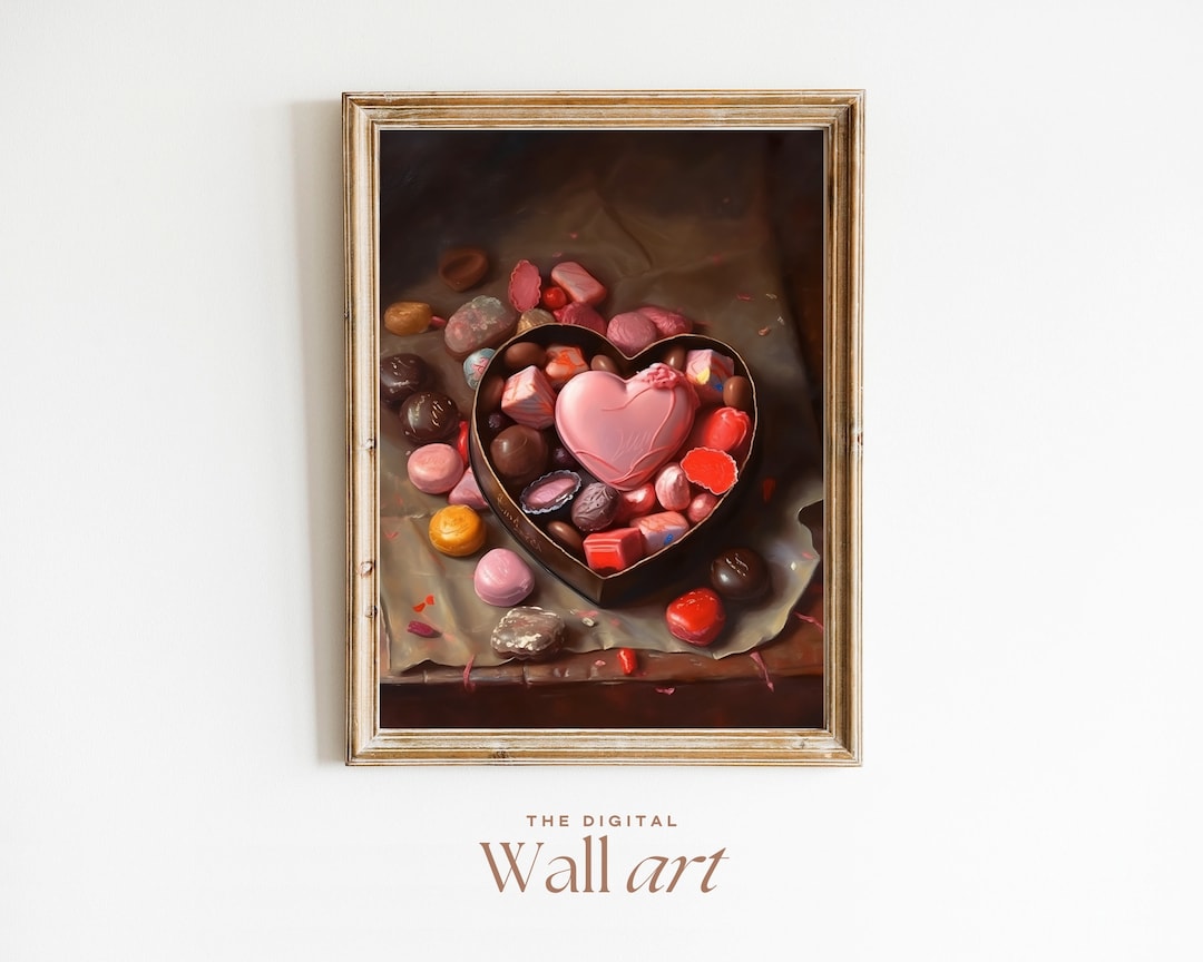 Chocolate Box Heart Valentines Wall Art, Valentines Day Decor ...