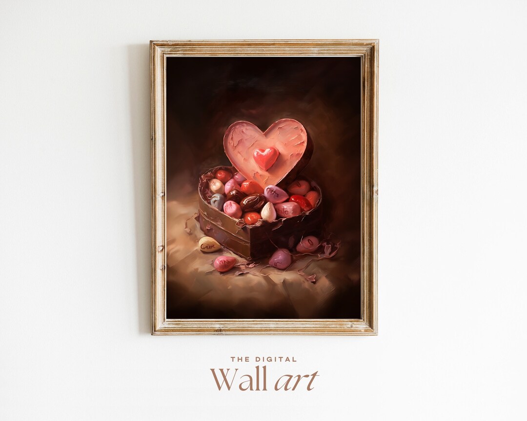 Chocolate Box Heart Valentines Wall Art, Valentines Day Decor ...