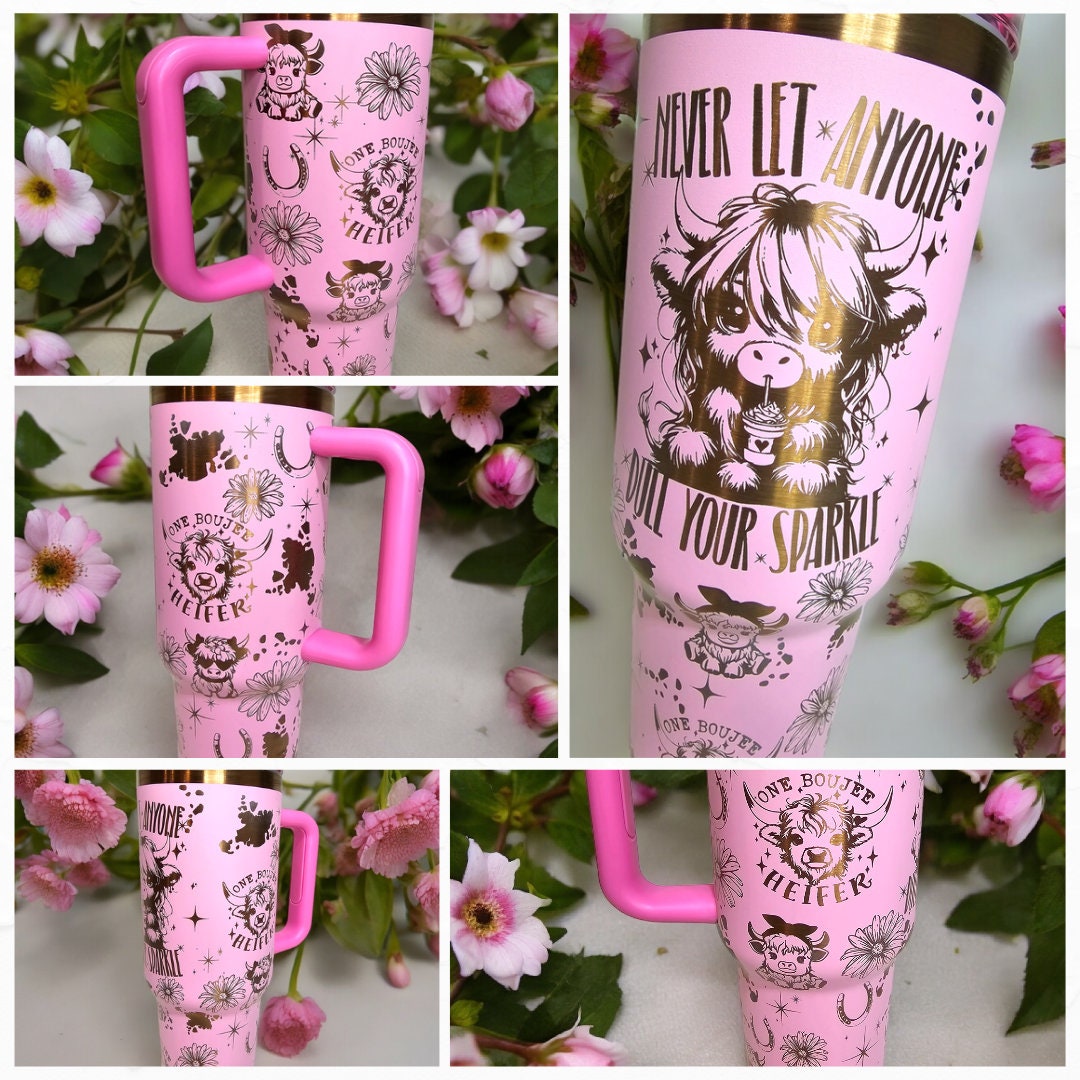 Western Boujee Laser Engraved Full Wrap Design 40oz Tumbler, Digital ...