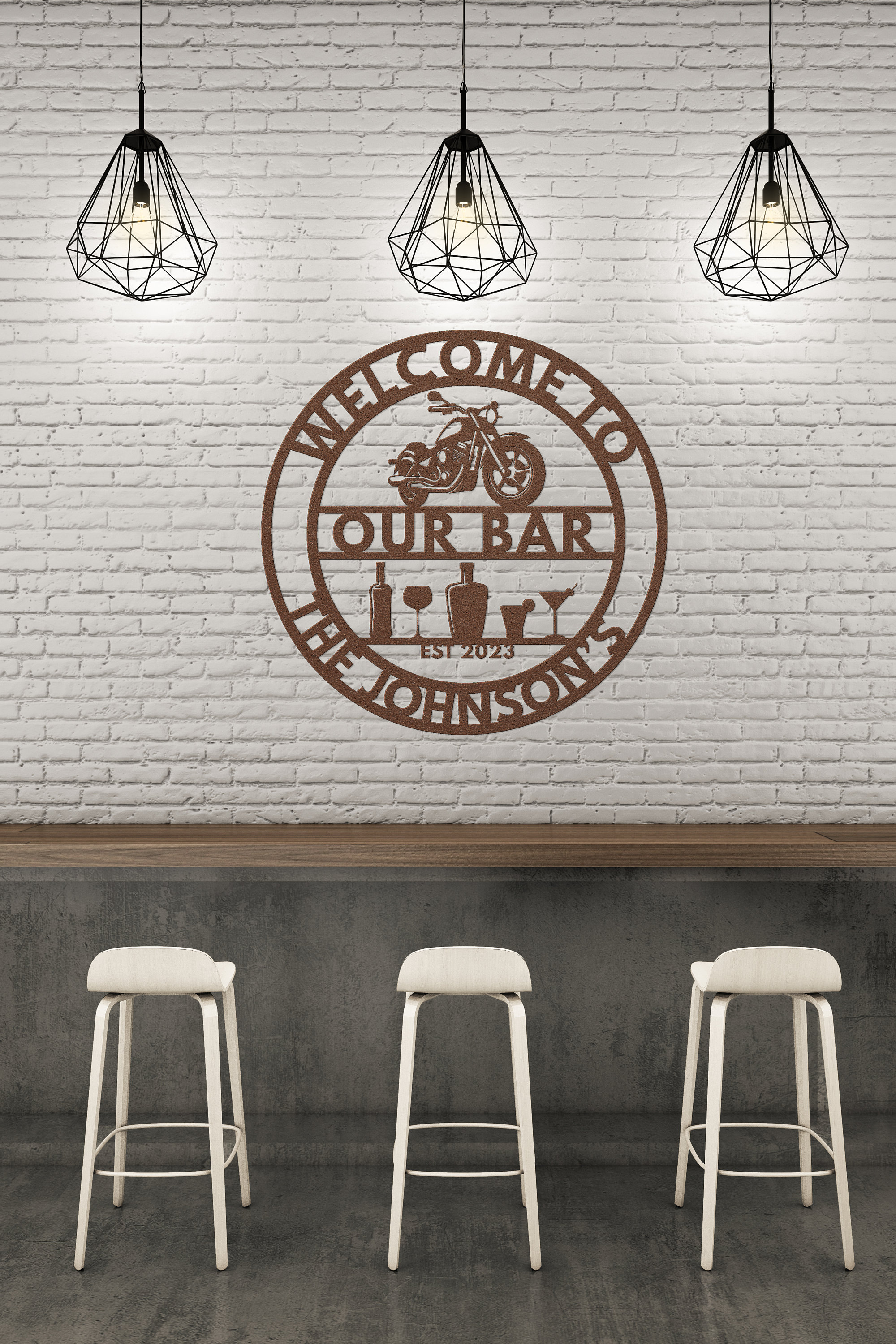 Welcome to Our Bar Personalized Motorcycle Metal Sign | Gift for Biker ...