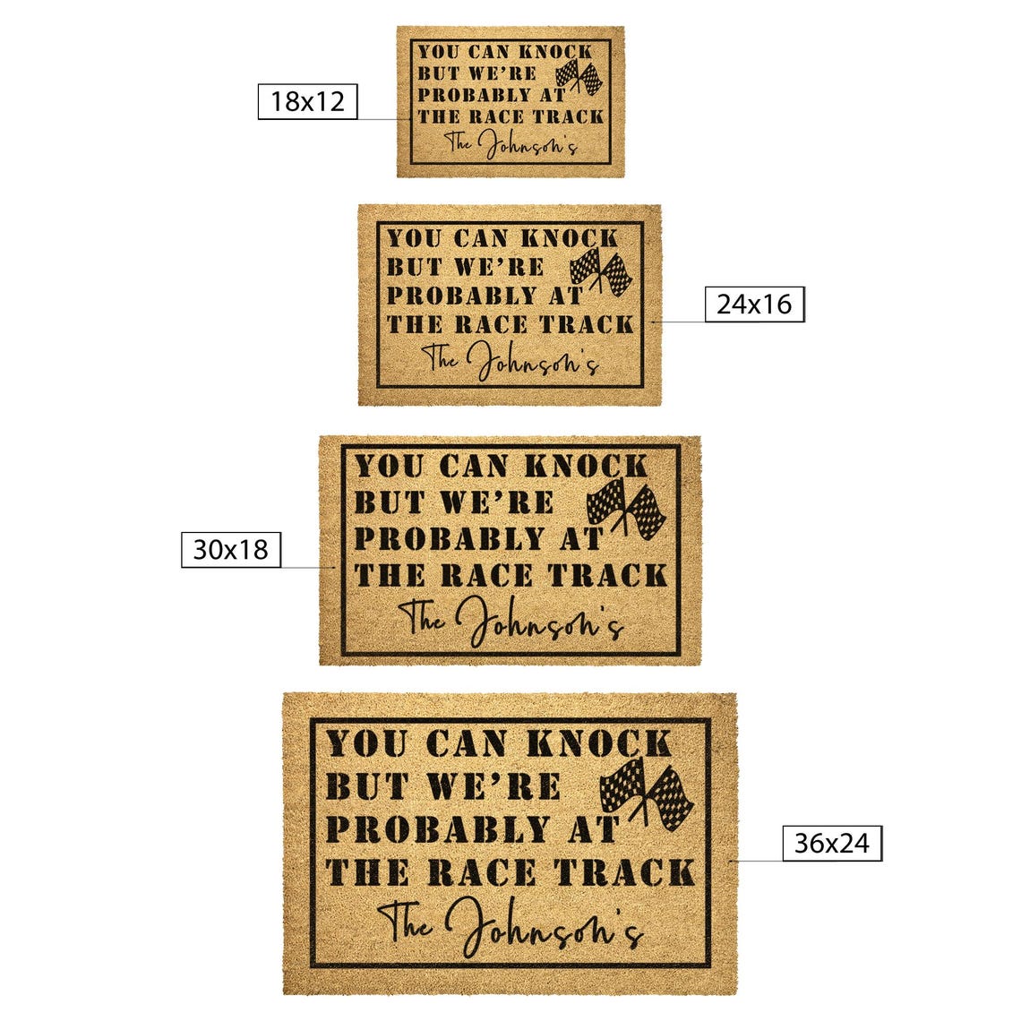 Custom Name Welcome Mat, Personalized You Can Knock but We Are Probably ...