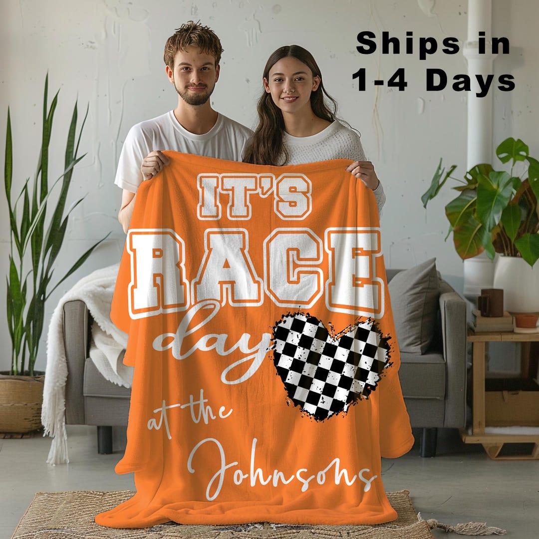 Custom Name Personalized Blanket, Car Gift for Race Fan, Customized ...