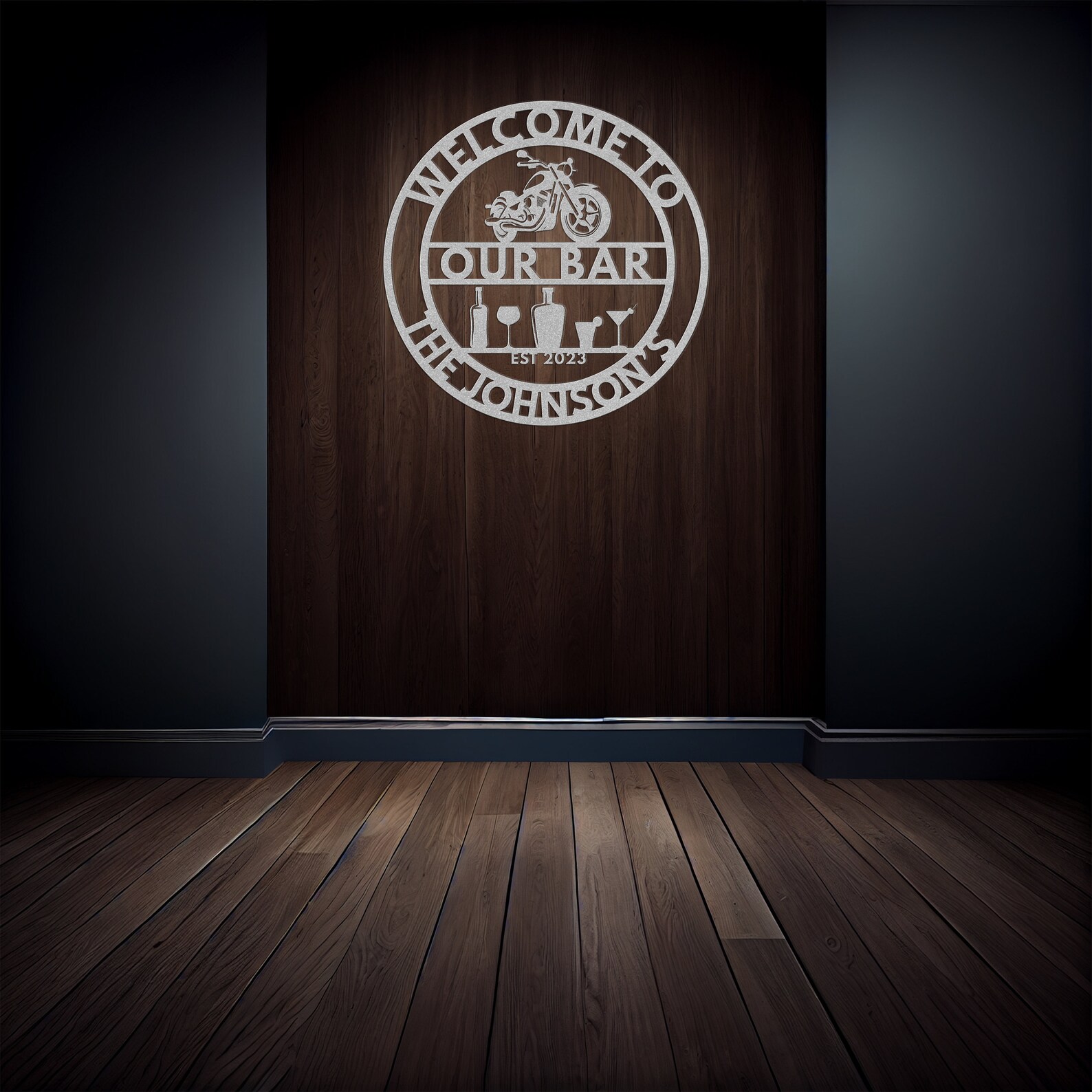 Welcome to Our Bar Personalized Motorcycle Metal Sign | Gift for Biker ...