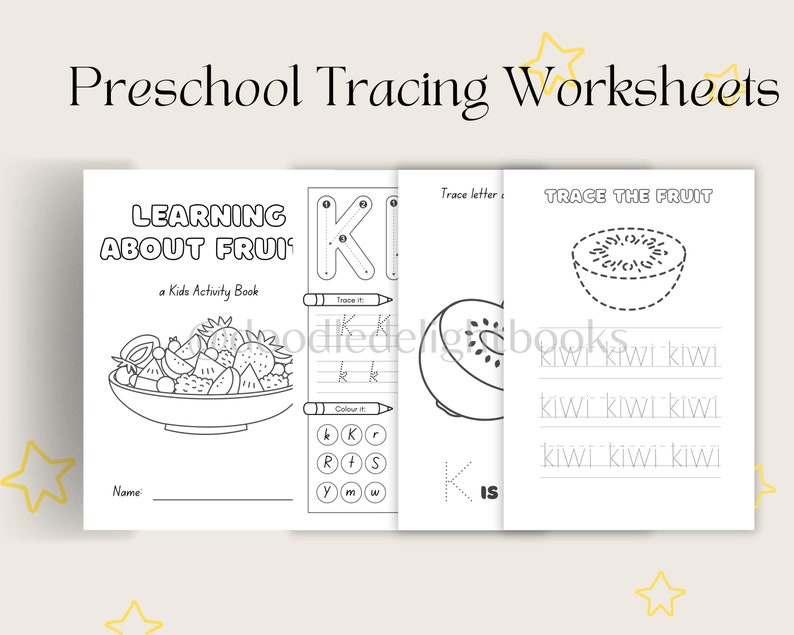 Fruit Activity Pages, Fruit Coloring Pages, Fruit Activity Book for ...