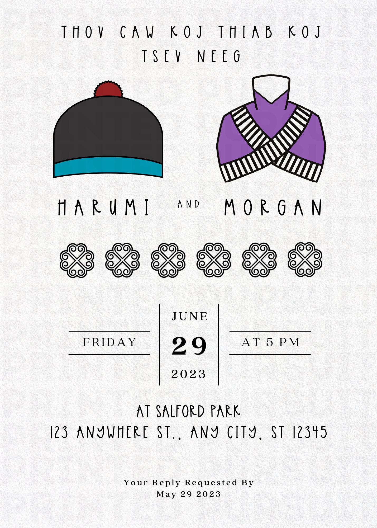 Hmong Couple Hat Wedding Invitation| Hmoob Hu Plig Khi Tes Rooj Tshoob ...