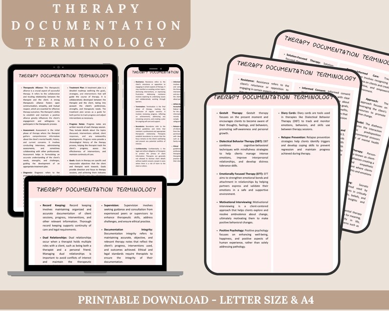 Therapy Progress Notes Cheat Sheet Bundle Smart Goals Treatment Plan ...