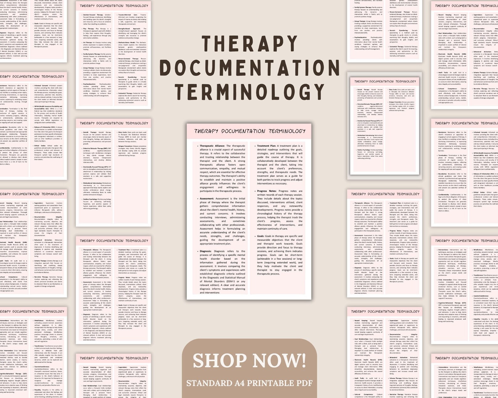Therapy Progress Notes Cheat Sheet Bundle Smart Goals Treatment Plan ...