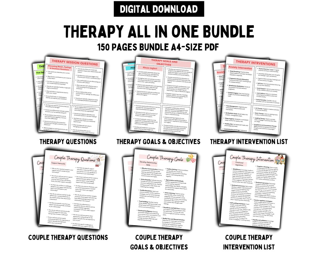 Therapist Bundle, Therapy Intervention, Therapy Goals, Therapy ...