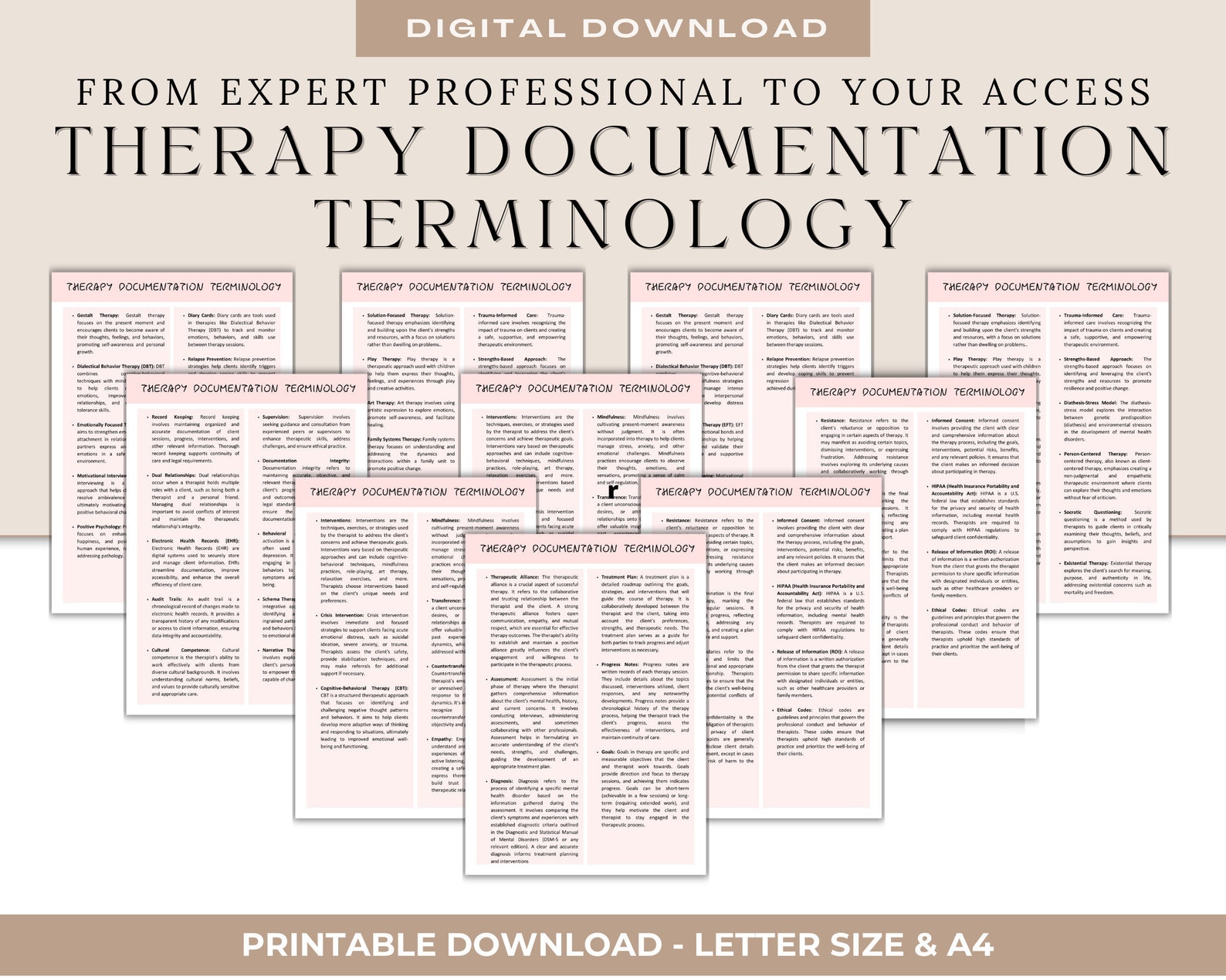 Therapy Progress Notes Cheat Sheet Bundle Smart Goals Treatment Plan ...