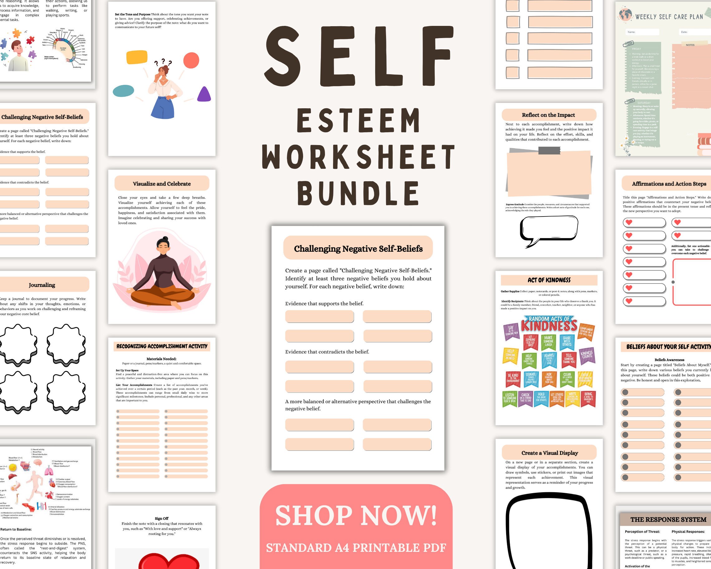 Self Esteem Worksheets, Therapy Worksheets, Therapy Resources ...