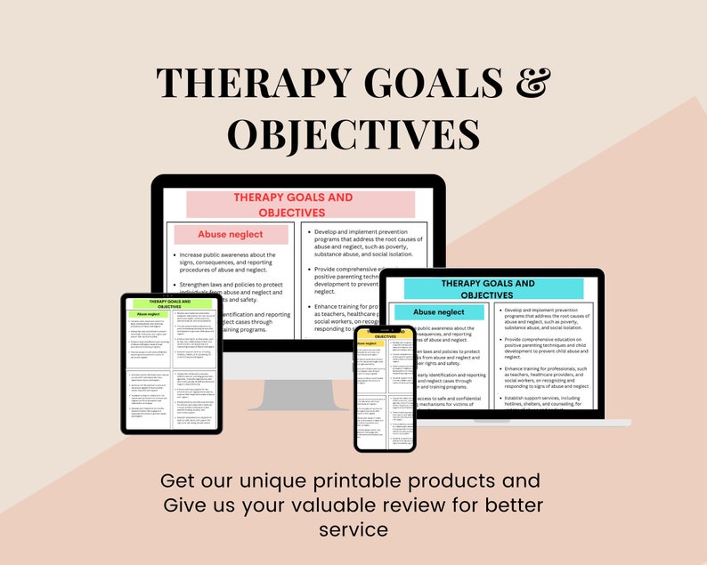 Therapy Goals and Objectives Bundle, Clinical Therapy Notes, Therapist ...