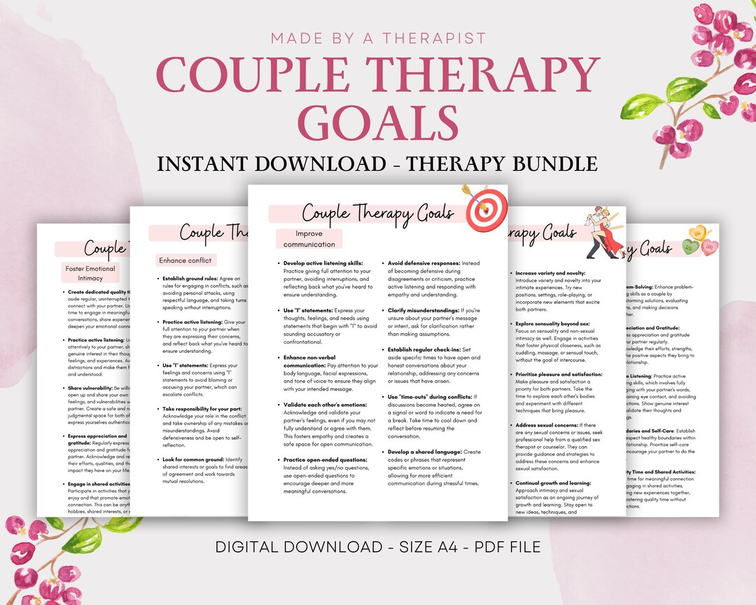 Couples Therapy Goals, Marriage Counselling, Relationship Therapy Goals ...