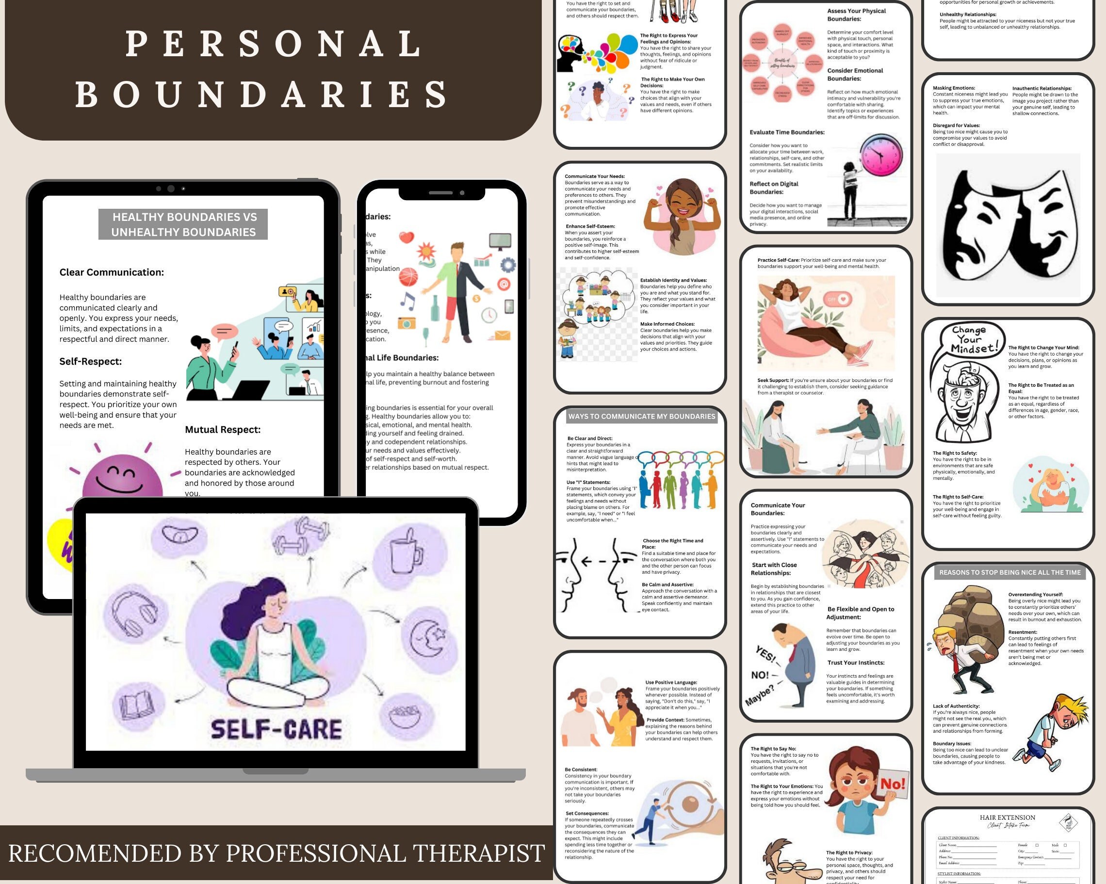 Personal Boundary Worksheets, Therapy Worksheets, Personal Space ...
