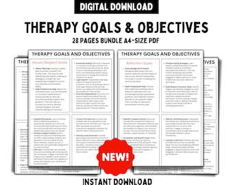 Therapy Goals and Objectives Bundle, Clinical Therapy Notes, Therapist ...