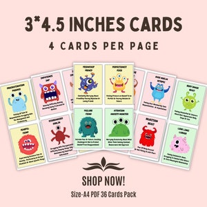 Thought Monsters Thinking Trap Cards for Kids and Children Children's ...