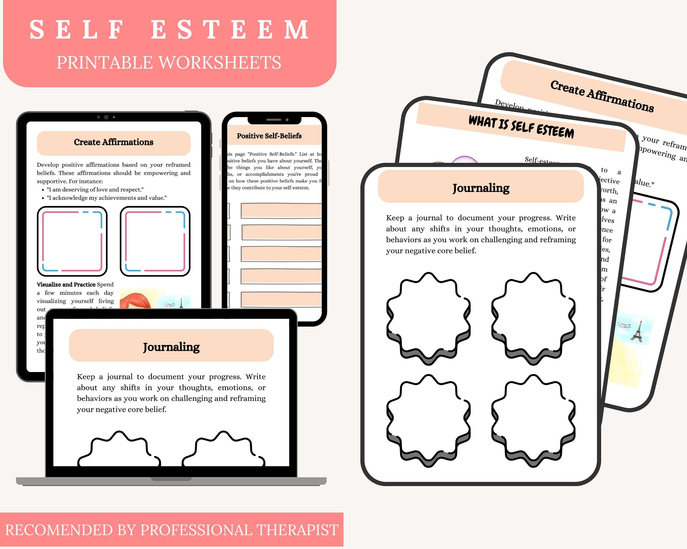 Self Esteem Worksheets, Therapy Worksheets, Therapy Resources ...