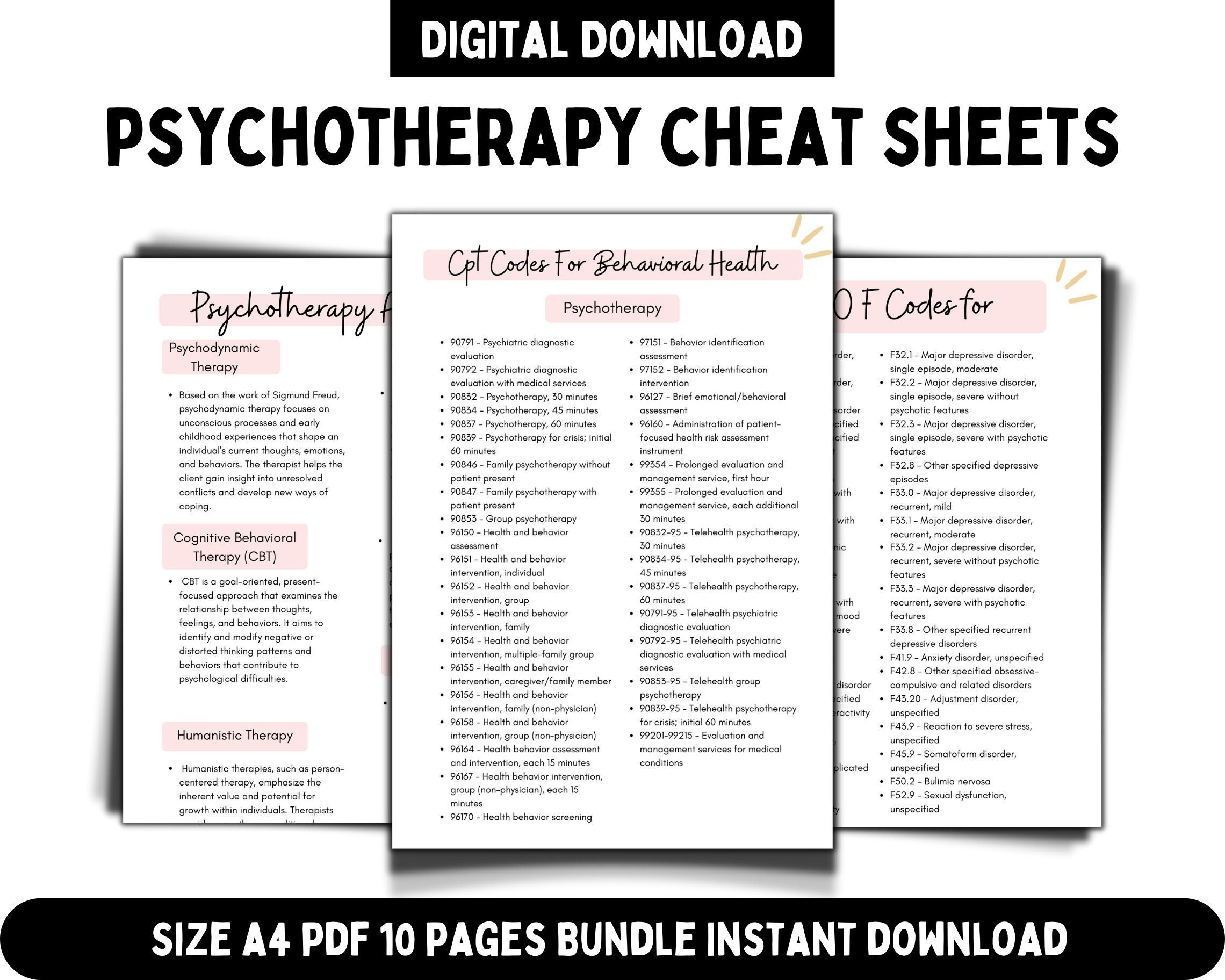 Psychotherapy Cheat Sheets, Therapist Cheat Sheets, Clinical Terms ...