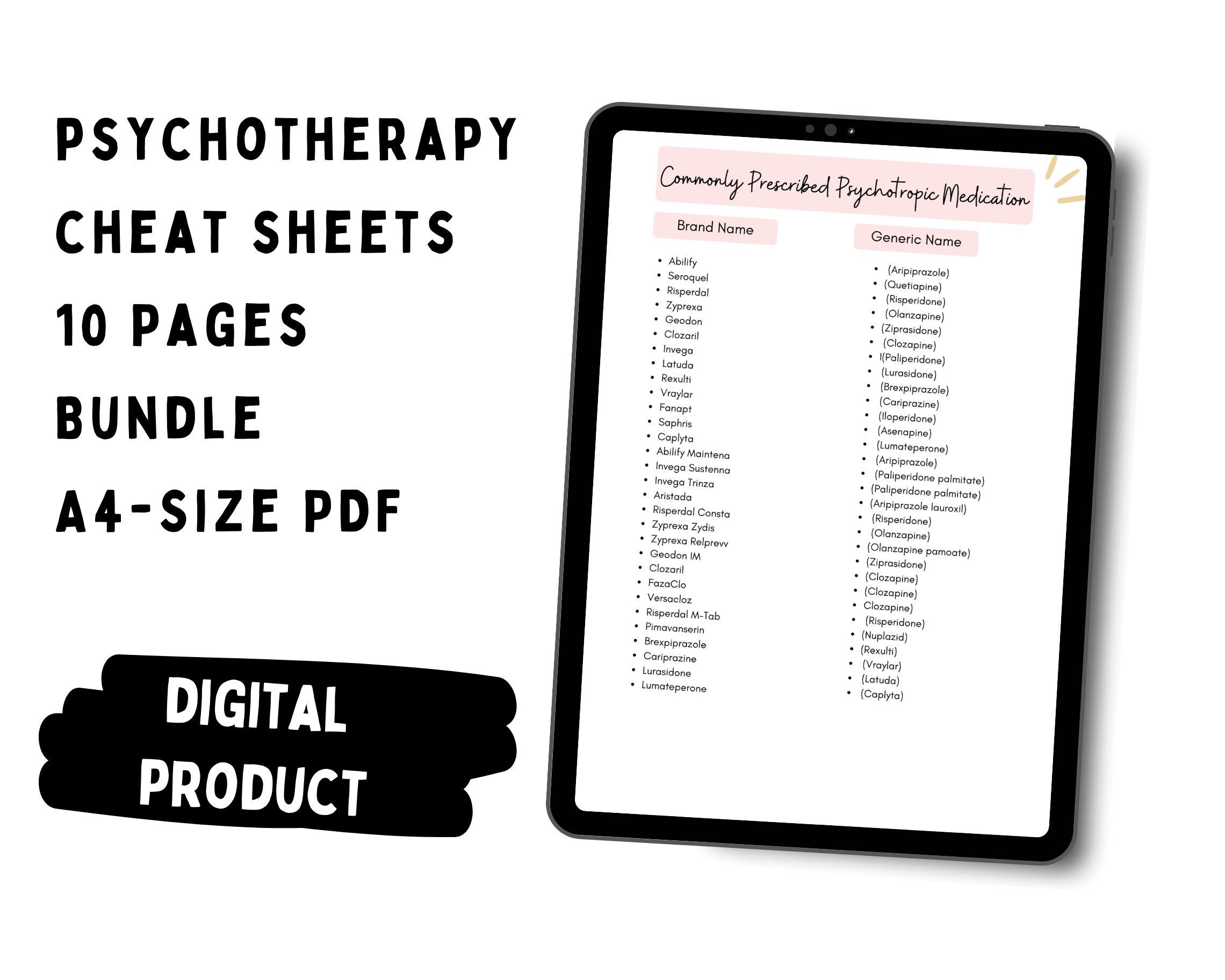 Psychotherapy Cheat Sheets, Therapist Cheat Sheets, Clinical Terms ...