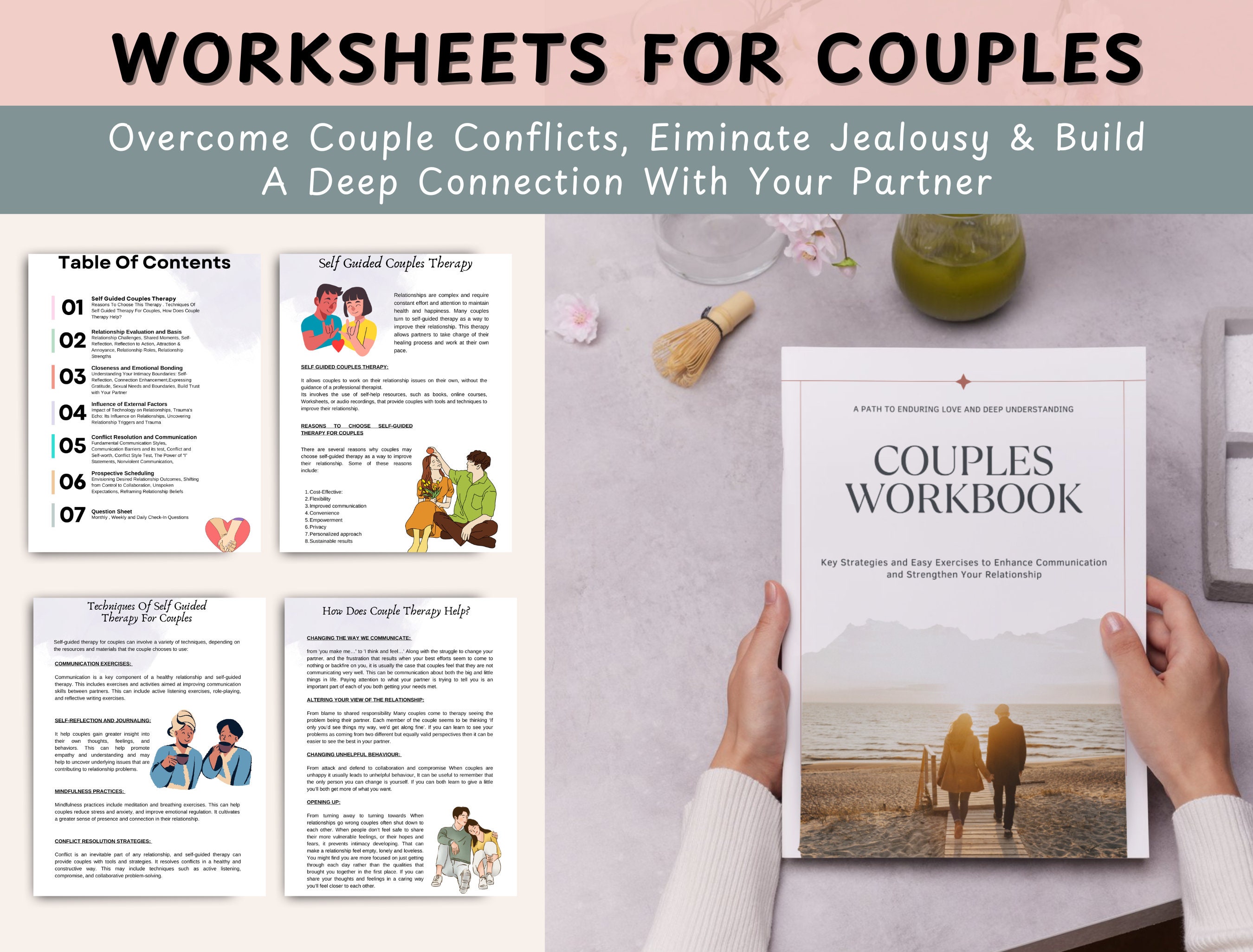 Couples Book Workbook, Worksheets, Marriage Counseling Therapy Tools ...