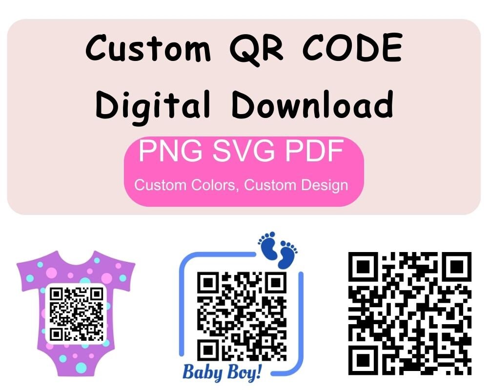 Custom Qr Codes Custom Qrcode Custom QR Code Download - Etsy