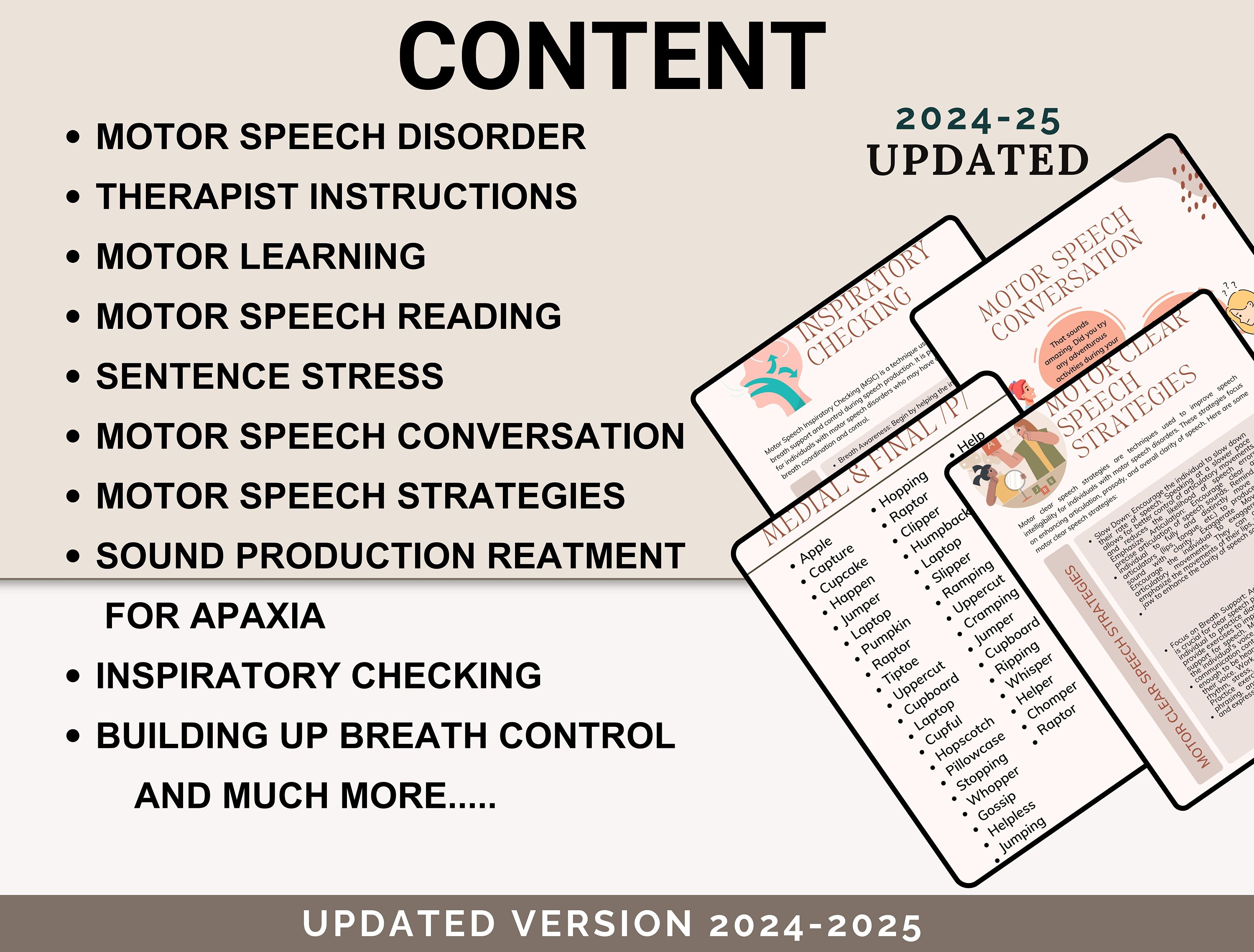 Motor Speech Therapy Pack Pdfs, Worksheets, and Resources for Adults ...