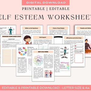 Self Esteem Worksheets, Therapy Worksheets, Therapy Resources ...