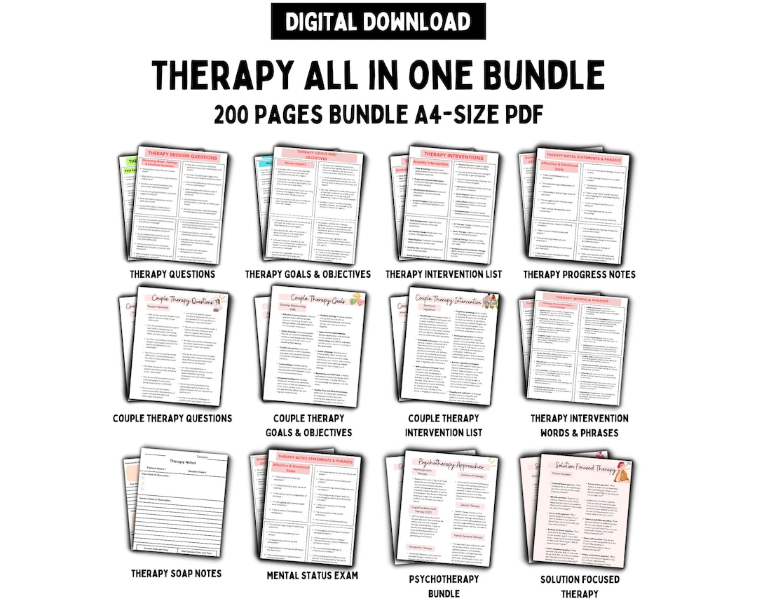 Therapist Bundle, Therapy Intervention, Therapy Goals, Therapy ...