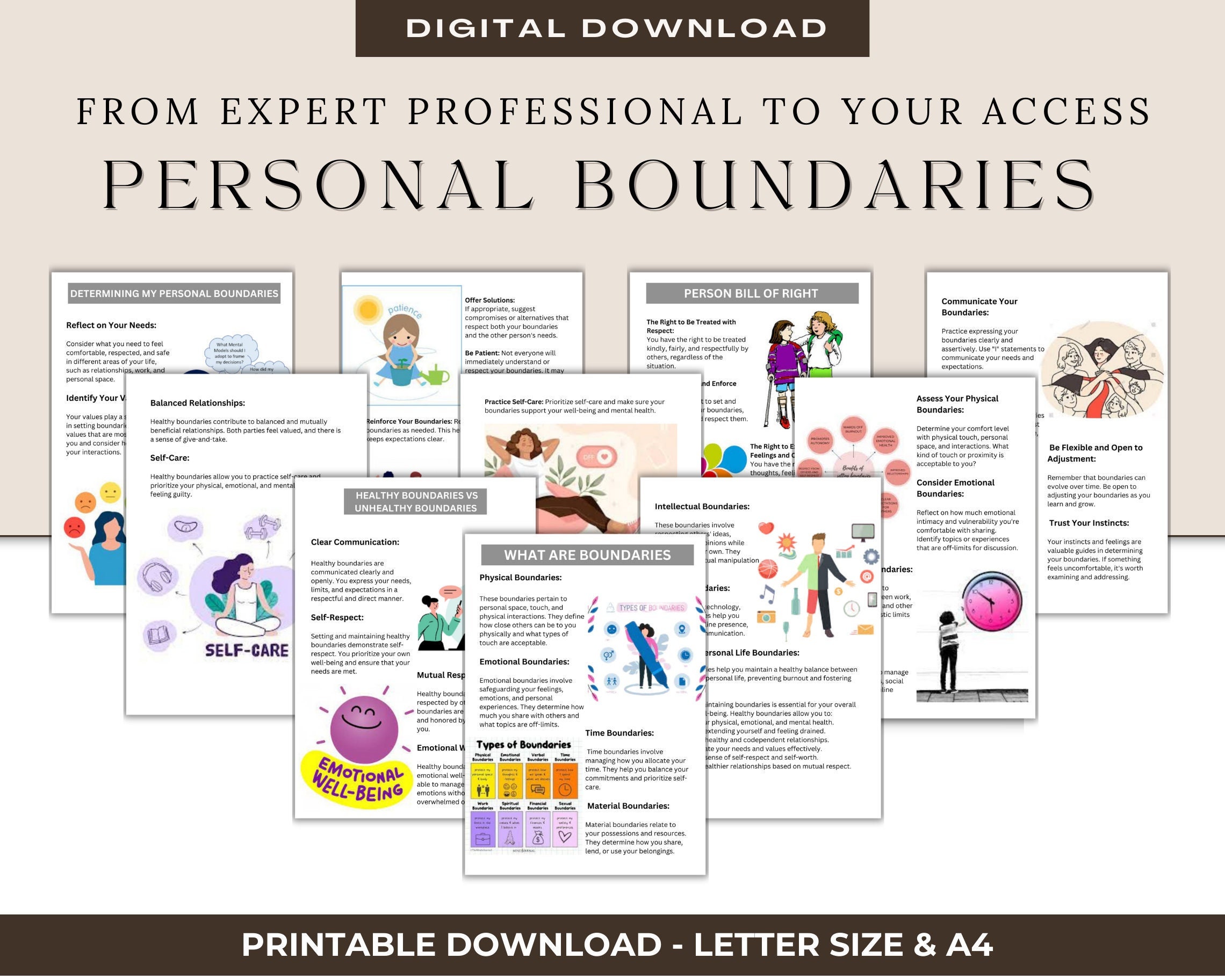 Personal Boundary Worksheets, Therapy Worksheets, Personal Space ...