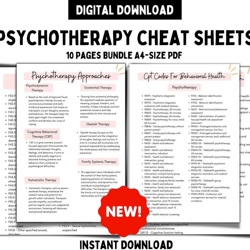 Therapist Cheat Sheet - Etsy