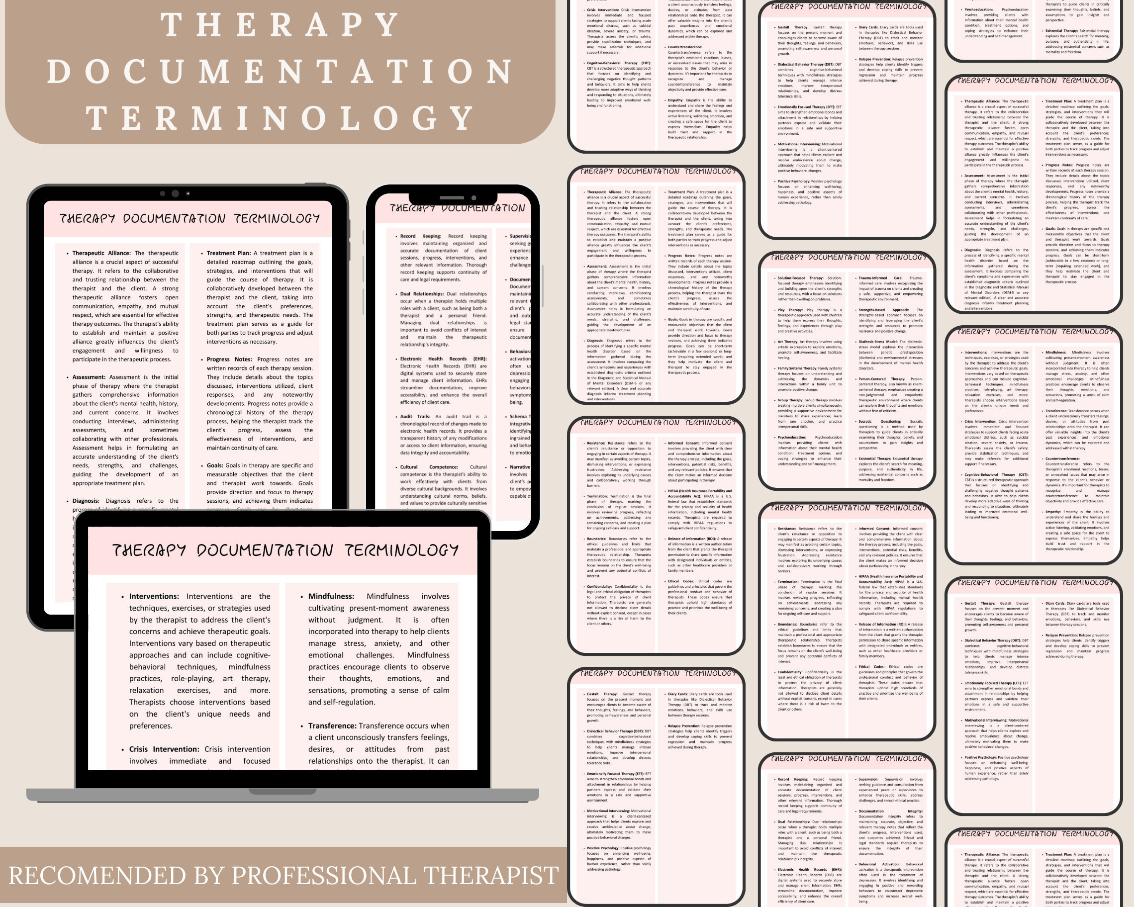 Therapy Progress Notes Cheat Sheet Bundle Smart Goals Treatment Plan ...